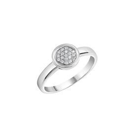 Fingerring Vivance "925-Sterling Silber rhodiniert Zirkonia" Fingerringe Gr. 056 (17,8), Silber 925 (Sterlingsilber), weiß Damen