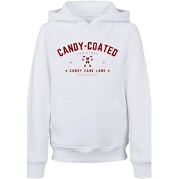 Kapuzenpullover F4NT4STIC "Weihnachten Candy Coated Christmas" Gr. 110/116, weiß, Mädchen, Obermaterial: 65% Baumwolle, 35% Polyester, Pullover Hoodie, Weihnachten, Geschenk, Logo