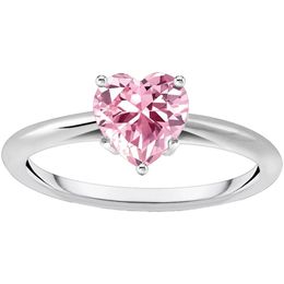 Fingerring Thomas Sabo "Schmuck Silber 925 Ring in Herzform, TR2476-051-14, TR2476-051-9" Fingerringe Gr. 52, Silber 925 (Sterlingsilber), 2 mm, bunt (silberfarben, pink, pink) Damen mit Zirkonia (synth.)