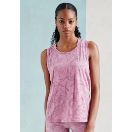 active by Lascana Funktionsshirt LASCANA ACTIVE Gr. XS (32/34), rosa, Damen, Obermaterial: 60% Baumwolle, 40% Polyester, unifarben, leicht transparent, Shirts, Sportshirt mit Rundhalsausschnitt und Logodruck