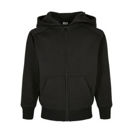 Sweatjacke Urban Classics "Urban Classics Herren Boys Zip Hoody" Gr. 110/116, schwarz Jungen Sweatjacken