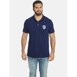 Poloshirt Jan Vanderstorm "Poloshirt OLDRIK" Gr. L, blau (dunkelblau) Herren Shirts mit klassischem Kentkragen