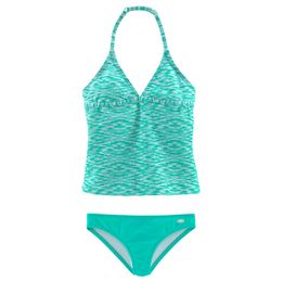 Tankini Venice Beach Gr. 134/140, N-Gr, grün (mint-weiß) Kinder Bikini-Sets verstellbare Träger, unifarbene Hose