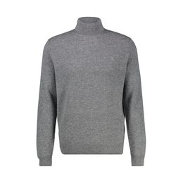 Strickpullover Lerros "Lerros Schurwoll-Rollkragenpullover mit Kaschmiranteil" Gr. L, grau (platinum grey melange) Herren Pullover