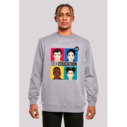 Sweatshirt F4NT4STIC "Sex Education Teen Illustrated Netflix TV Series" Gr. L, grau (erdgrau) Herren Sweatshirts Premium Qualität