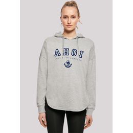 Kapuzenpullover F4NT4STIC "Oversized Hoodie Ahoi Knut & Jan Hamburg" Gr. L, grau (grey) Damen Pullover Print