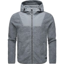 Fleecejacke Ragwear "Adar", Herren, Gr. L52, grau, Fleece, Obermaterial: 100% Polyester, Innenfutter: 100% Polyester, Sportlich, gerade, hoch geschlossener Ausschnitt, Jacken, Angesagte Herren Plüschjacke mit hohem Kragen