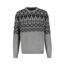 Strickpullover Lerros "Lerros", Herren, Gr. S, grau (platinum grau melange), 88% Schurwolle, 12% Kaschmir, Rundhals, Pullover