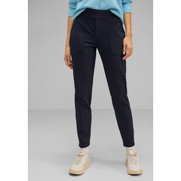 Jogger Pants Street One Gr. 34, Länge 30, blau (tiefblau) Damen Hosen Middle Waist