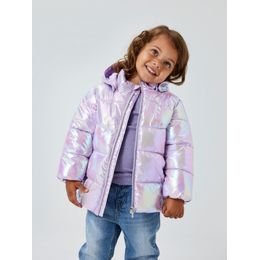 Steppjacke name it "NMFMOLINA JACKET SHINY" Gr. 104, lila (orchid bloom) Mädchen Jacken mit dekorativen, reflektierenden Details