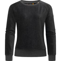 Sweater Ragwear "Johanka Velvet" Gr. M (38), grau (dunkelgrau) Damen Sweatshirts Stylischer Pullover in Cord-Optik