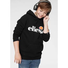 Kapuzensweatshirt Ellesse "JERO OH HOODY JNR - für Kinder" Gr. 128/134 (8/9), schwarz, Kinder, Obermaterial: 80% Baumwolle, 20% Polyester, Sweatshirts