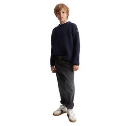 Marc O'Polo Strickpullover MARC O'POLO "aus weichem Wolle-Mix" Gr. 176, blau, Jungen, Obermaterial: 60% Wolle (Schafwolle), 20% Polyamid, 20% Viskose, unifarben, Pullover