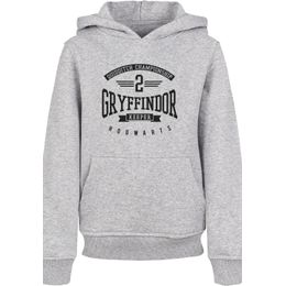 Kapuzenpullover F4NT4STIC "Harry Potter Gryffindor Keeper" Gr. 122/128, grau (erdgrau), Mädchen, Obermaterial: 65% Baumwolle, 35% Polyester, Pullover, Print