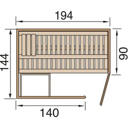 Weka Sauna Ecksauna VARBERG Fichte, Holzt&uuml;r, 194x144 cm