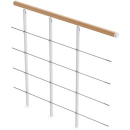 Dolle Br&uuml;stungsgel&auml;nder 100 cm f&uuml;r Mittelholmtreppe Boston, Starter Set, Wei&szlig;, Handlauf Buche