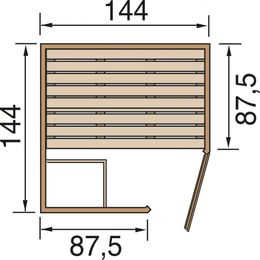 Weka Sauna Ecksauna LAUKKALA Fichte, 144x144 cm