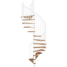 Minka Spindeltreppe Spiral Effect wei&szlig; Wendeltreppe, 120 cm, Buche,lackiert
