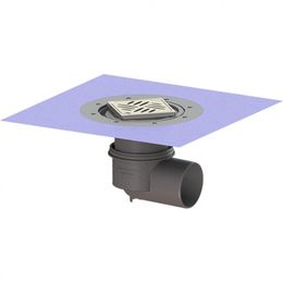 Kessel Bodenablauf Practicus Anschlussrand Gewebematte seitlich, DN 100, Designrost Kessel