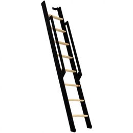 Minka Wangentreppe Strong schwarz Raumspartreppe, 8 Stufen, Fichte