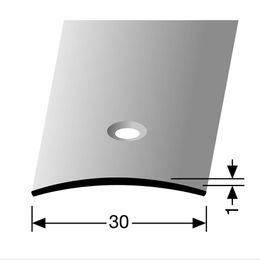 PARKETTFREUND &Uuml;bergangsprofil Edelstahl matt geb&uuml;rstet Schrauben und D&uuml;bel &Uuml;bergangsschiene grau, 100 cm, 1 mm,30 mm