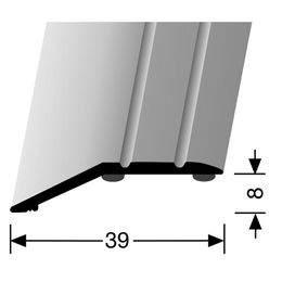 PARKETTFREUND Anpassprofil Alu eloxiert Sand selbstklebend &Uuml;bergangsschiene grau, 90 cm, 8 mm