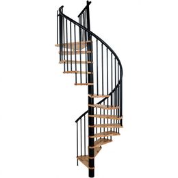 Minka Spindeltreppe Spiral Effect schwarz Wendeltreppe, 120 cm, Buche,lackiert