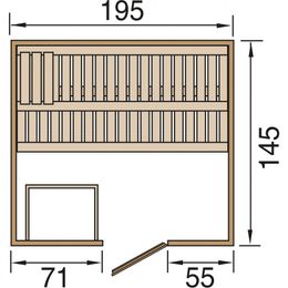 Weka Sauna Designsauna KEMI aus Massivholz, 195x145 cm