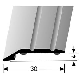 PARKETTFREUND Anpassprofil Alu eloxiert Edelstahl selbstklebend &Uuml;bergangsschiene grau, 90 cm, 4 mm