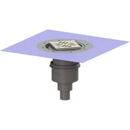 Kessel Bodenablauf Practicus Anschlussrand Gewebematte senkrecht, DN 50, Designrost Kessel
