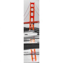 XIMAX Raumheizk&ouml;rper Design Heizk&ouml;rper P1 Plan Print Golden Gate Bridge vertikal, 180x44,5 cm (816 W)