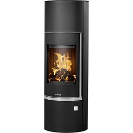 Justus Kaminofen Faro W+ 2.0 mit Speicherstein, Stahl, Schwarz,Stahl