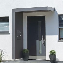 Gutta Rechteckvordach BS Plus mit Briefkasten und Klingel anthrazit, 160x90x15,5 cm, mit Briefkasten und Klingel in Farbe,mit Seitenblende links