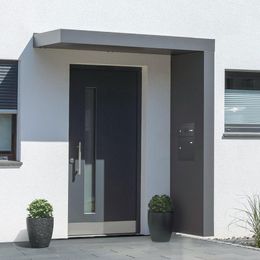 Gutta Rechteckvordach BS Plus mit Briefkasten und Klingel anthrazit, 200x90x15,5 cm, mit Briefkasten und Klingel in Farbe,mit Seitenblende rechts
