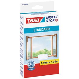 Tesa Fliegengitter Fenster Insect Stop Standard Insektenschutz, 110x130 cm, Wei&szlig;