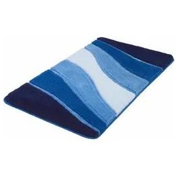 Badematte Meusch "Ocean" Badematten Gr. rechteckig (55cm x 65cm), Kunstfaser, blau (royalblau) Badteppich, Wellen Design, mit Farbverlauf, Hoch-Tief Effekt, waschbar