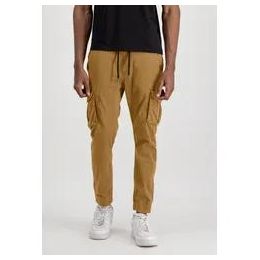 Jogginghose Alpha Industries "Alpha Industries Men - Jogger Cotton Twill Jogger" Gr. 2 XL, Normalgrößen, grün (khaki) Herren Hosen