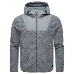 Fleecejacke Ragwear "Adar", Herren, Gr. XXL (56), grau, Fleece, Obermaterial: 100% Polyester, Innenfutter: 100% Polyester, sportlich, gerade hüftlang, hoch geschlossener Ausschnitt, Langarm Ärmel ohne Ärmelschlitz abgesteppte Kante, Jacken, Angesagte Herren Plüschjacke mit hohem Kragen