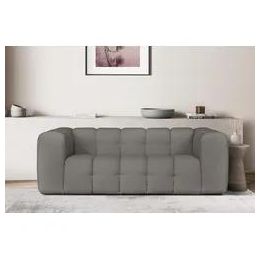 3-Sitzer LeGer Home by Lena Gercke "TALISHA" Sofas Gr. B/H/T: 229cm x 75cm x 110cm, Chenille-Struktur, grau (taupe) moderne Steppung, hoher Sitzkomfort