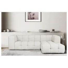 Ecksofa LeGer Home by Lena Gercke "TALISHA L-Form" Sofas Gr. B/H/T: 276cm x 75cm x 178cm, Struktur weich, Ottomane rechts, beige (creme) moderne Steppung, hoher Sitzkomfort