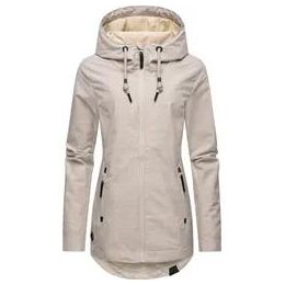 Outdoorjacke Ragwear "Zuzka" Gr. L (40), weiß (bone) Damen Jacken stylische Übergangsjacke mit großer Kapuze