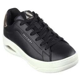 Sneaker Skechers "UNO COURT" Gr. 40, rosegold (schwarz-roségoldfarben) Damen Schuhe mit Metallic-Applikation, Freizeitschuh, Halbschuh, Schnürschuh