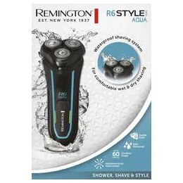 Elektrorasierer Remington "R6000 Style Wasserdichtes Rasiersystem" schwarz (schwarz, blau) Nass & Trockenrasur, 100 % wasserdicht, mit 3-Tage-Bart Styler