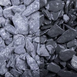 GSH Schiefersplitt Canadian Slate Schwarz getrommelt, 20 kg (Sack), 15-30 mm