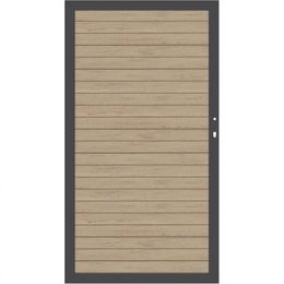 TraumGarten Sichtschutzzaun SYSTEM WPC CLASSIC Gartentor Sand/Anthrazit, DIN links