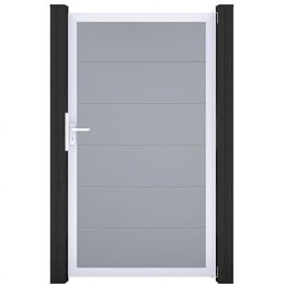 GroJa Einzeltor BasicLine PVC-Steckzaun Silbergrau , Silber EV1