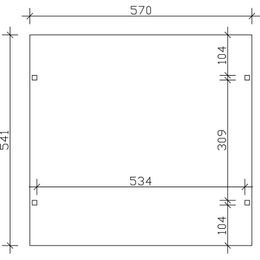 Skan Holz Doppelcarport Westerwald Schiefergrau Unterstand, gerade Kopfb&auml;nder, 570x541 cm