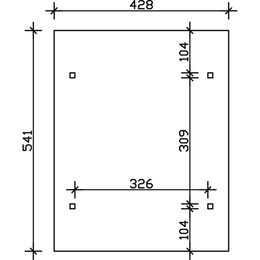 Skan Holz Einzelcarport Odenwald Wei&szlig; Unterstand, gerade Kopfb&auml;nder, 428x541 cm