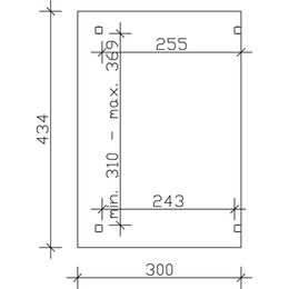 Skan Holz Terrassenüberdachung Sanremo Terrassendach, 434x300 cm, Nussbaum