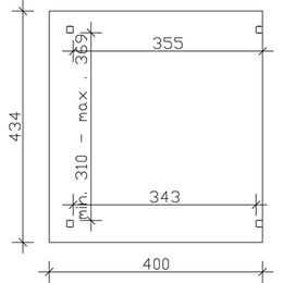 Skan Holz Terrassenüberdachung Sanremo Terrassendach, 434x400 cm, Weiß